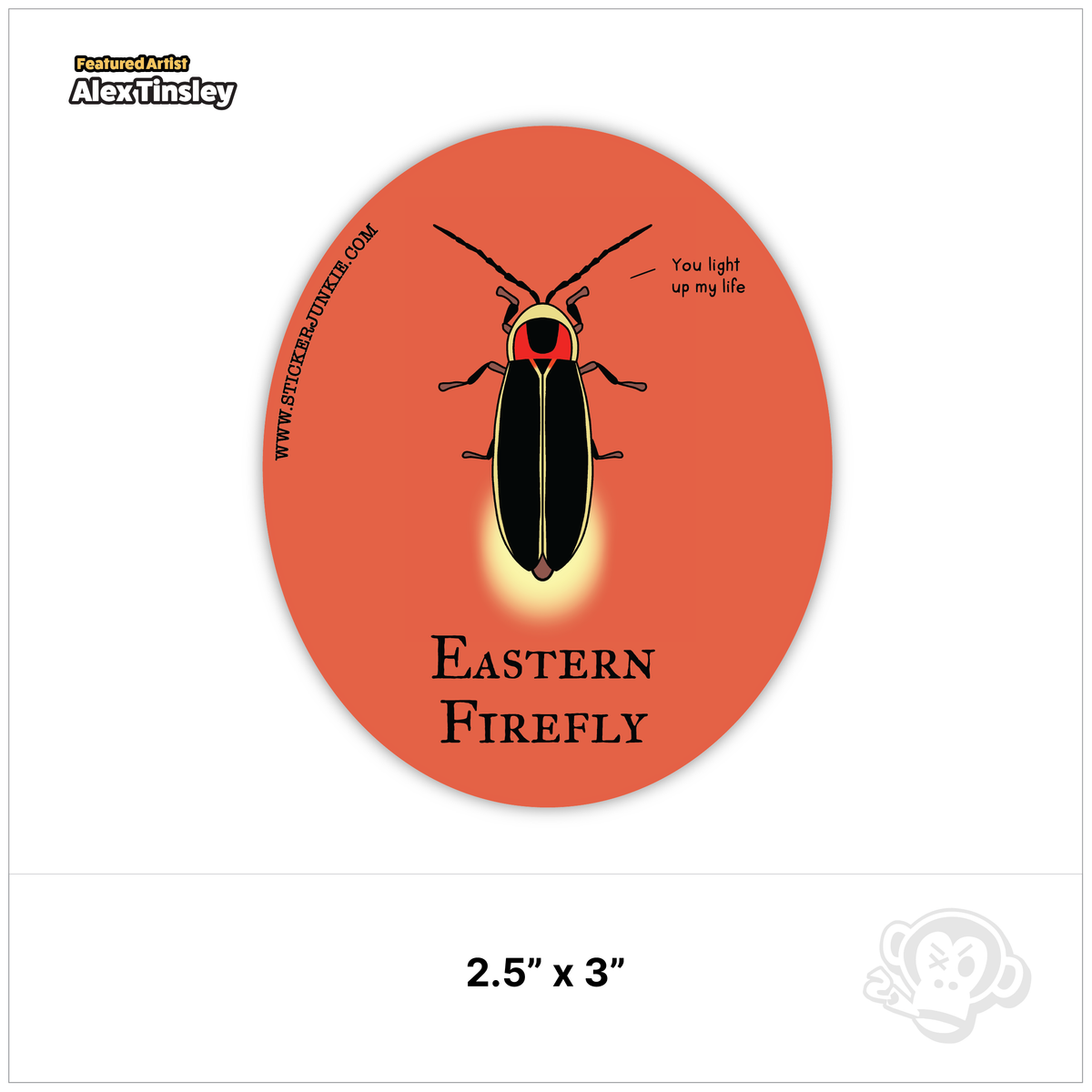 Eastern Firefly - Alexandra Tinsley 2.5x3" – StickerJunkie.com