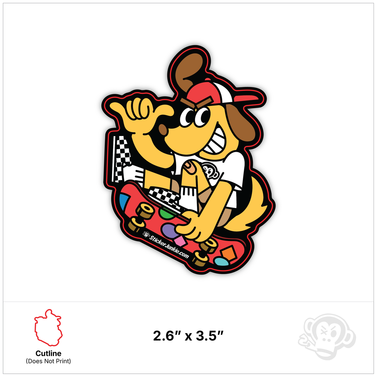 Skater Pup - StickerJunkie 2.6x3.5" – StickerJunkie.com