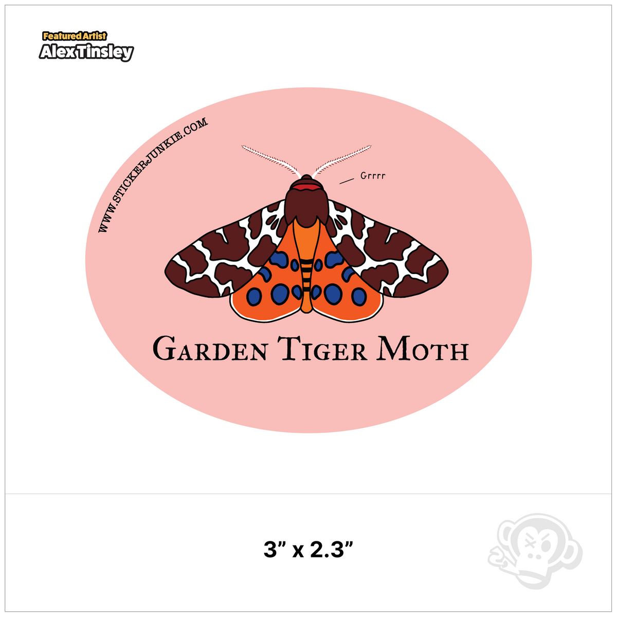Garden Tiger Moth - Alexandra Tinsley 3x2.3" – StickerJunkie.com