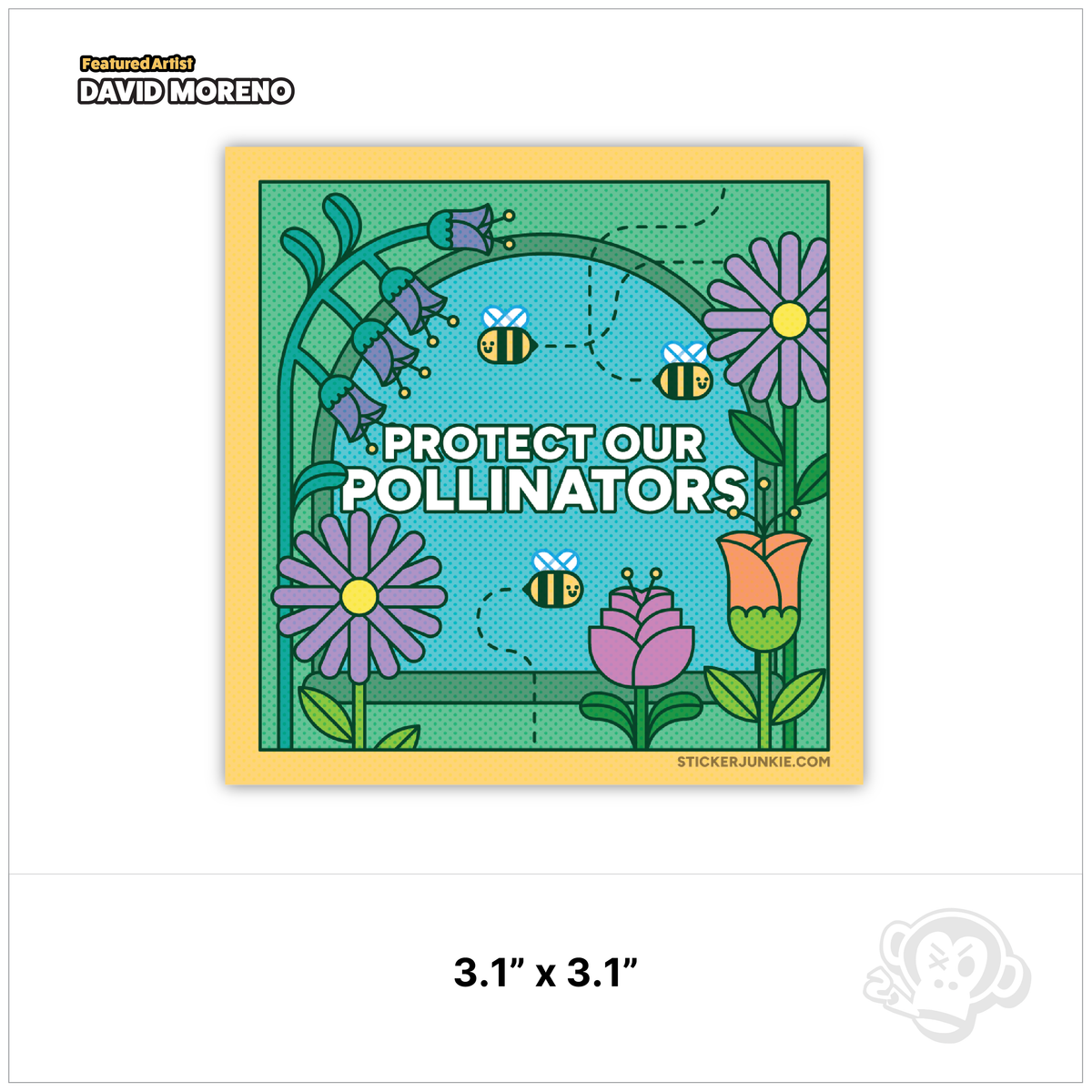 Protect Our Pollinators - David Moreno 3.1x3.1" – StickerJunkie.com