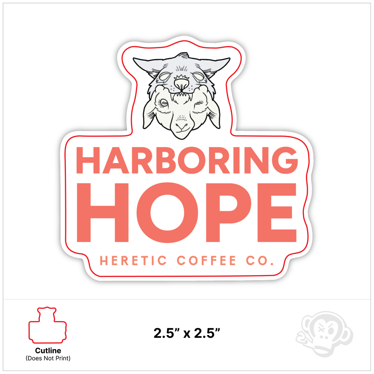 Harboring Hope Heretic Logo - Heretic Coffee 2.5x2.5" – StickerJunkie.com