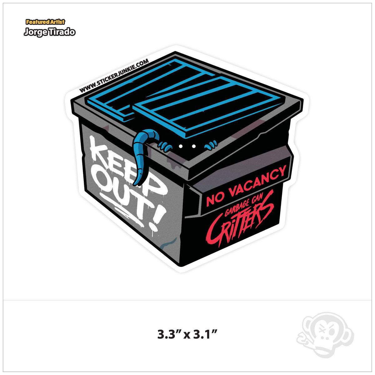 No Vacancy - Jorge Tirado 3.3x3.1" – StickerJunkie.com
