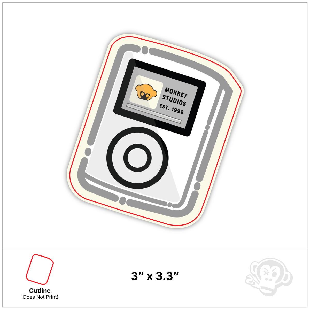 Nano - Monkey Studios 3x3.3" – StickerJunkie.com