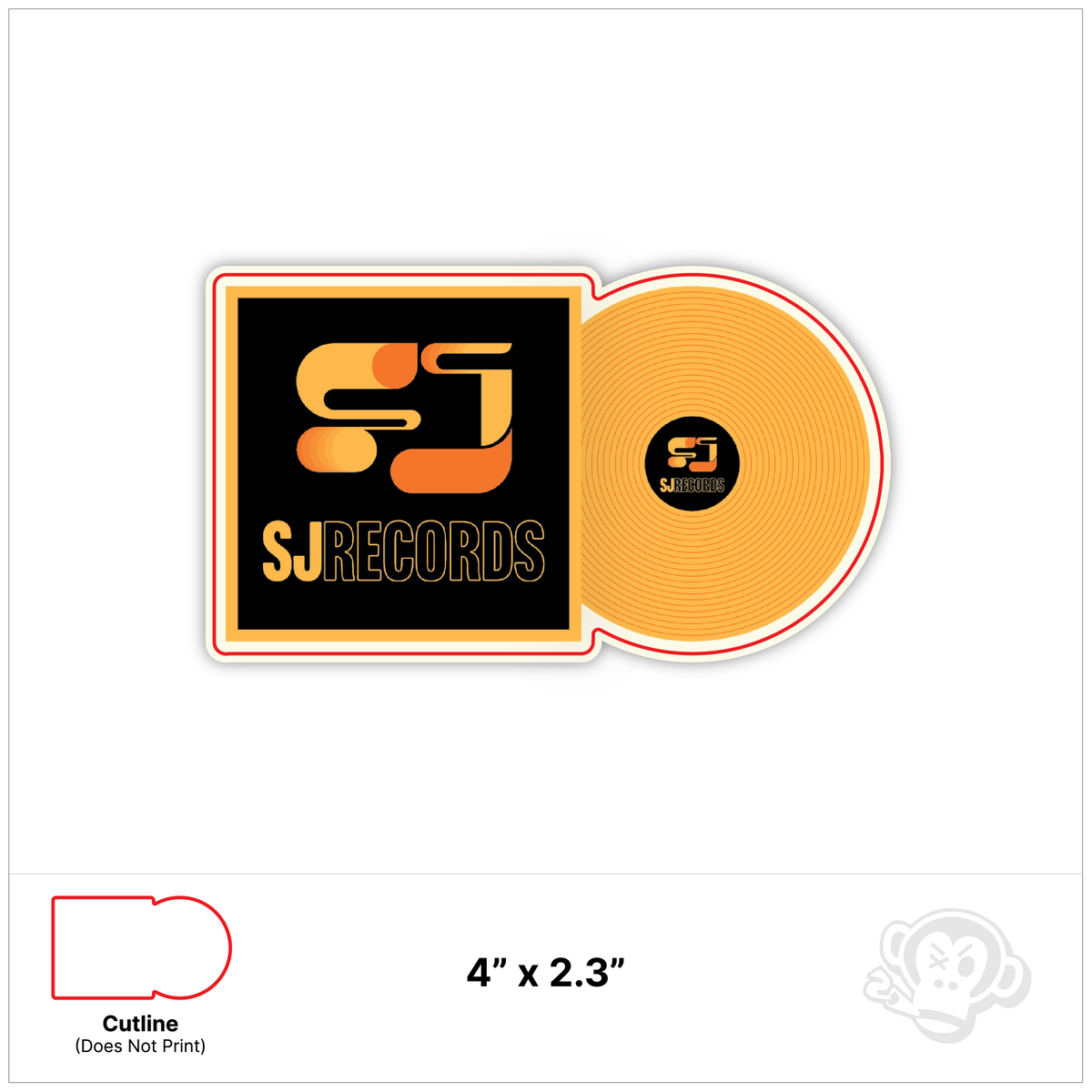 SJ Records Vinyl - Monkey Studios 4x2.3" – StickerJunkie.com
