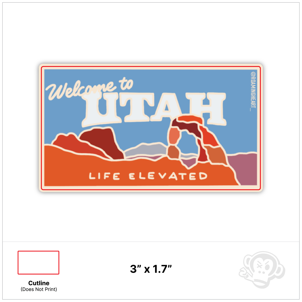 Welcome to Utah - Roaming Heart 3x1.7" – StickerJunkie.com